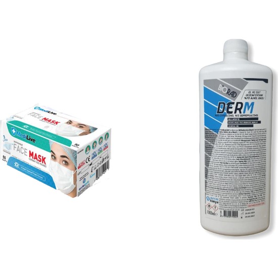 Biorad Derm Kare Dezenfektan 1000 ml + Medilive Meltblownlu Fiyatı