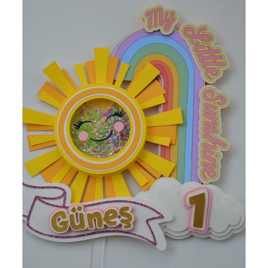 Cake Topper 3D Pasta Süsü - Güneş Temalı - Kız Çocuk Bebek Fiyatı