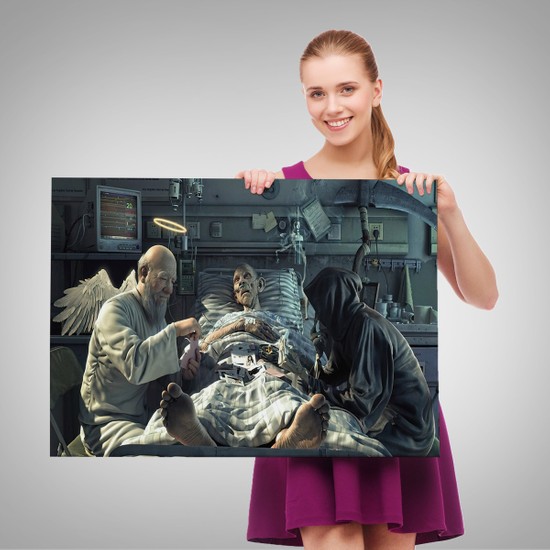 Büyük Düşler Azrail ve Melek Kumar Oynuyor Kanvas Duvar Fiyatı