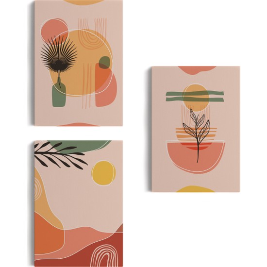 3’lü Tablo Modern Minimal Tasarım Koleksiyon Dekoratif Şık Fiyatı