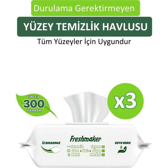 Freshmaker Yüzey Temizlik Havlusu 100 x 3 = 300 Yaprak Fiyatı