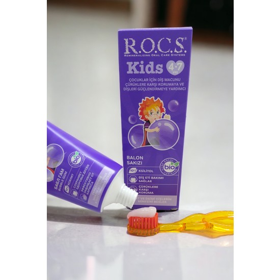 Rocs Kids 4-7 Yaş Balon Sakızı Tadında Diş Macunu 45 gr ve Fiyatı