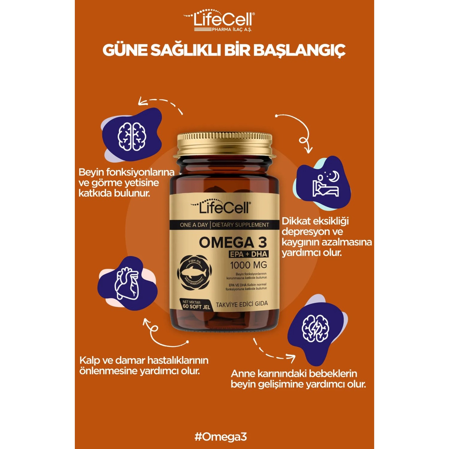 Life Cell Omega 3 Epa Dha 1000 mg - 60 Adet Soft Jel Balık Fiyatı