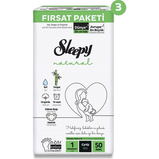 Sleepy Natural Süper Fırsat Paketi Bebek Bezi 1 Numara Fiyatı