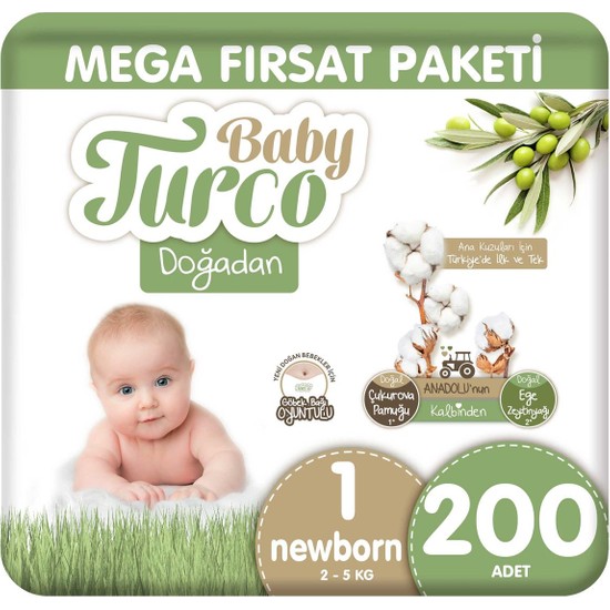 Baby Turco Doğadan Mega Fırsat Paketi Bebek Bezi 1 Numara Fiyatı