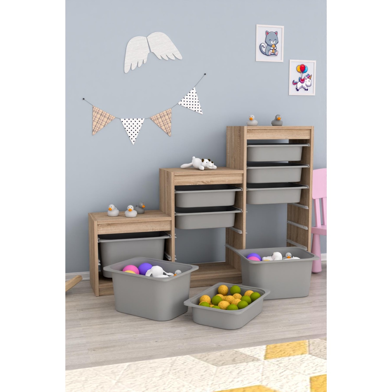 Pratico Swiss 9 Gri Sepetli Sonomo Gövde Çok Amaçlı Dolap Fiyatı