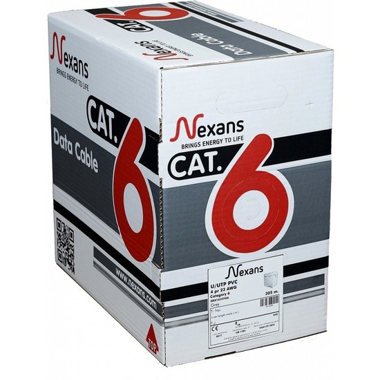 Nexans Cat6, 305M, 23AWG (0,58MM), Utp, %100 Bakır, Lszh Fiyatı
