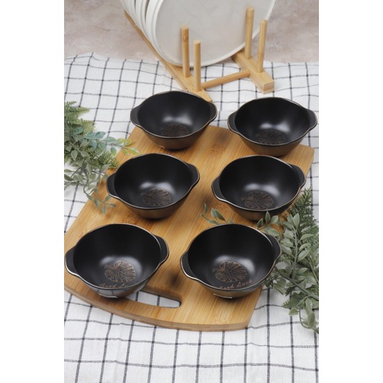 Homenıva Porselen Good Luck Black Kase Seti 6 Adet Fiyatı