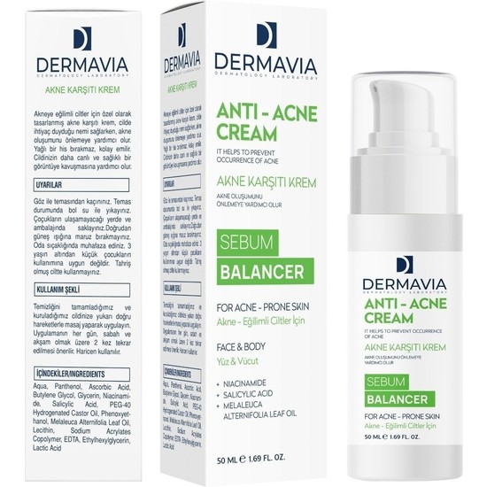 Dermavia Yüz & Vücut Içn Akne Karşıtı Krem Sebum Dengeleyici Fiyatı