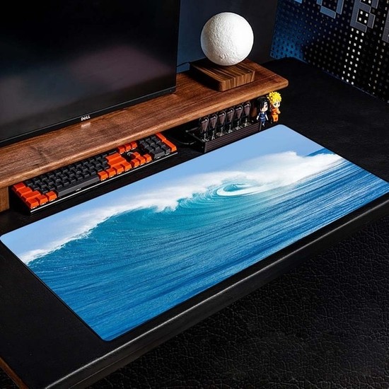 BG-474 XS-210X260MM Dalga Baskı Siyah ve Beyaz Mouse Pad Fiyatı