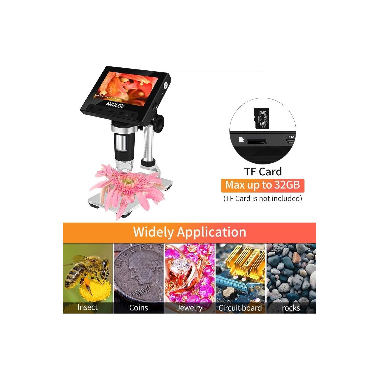 Annlov LCD Digital Microscope 4.3 Inch Handheld Electronic Fiyatı