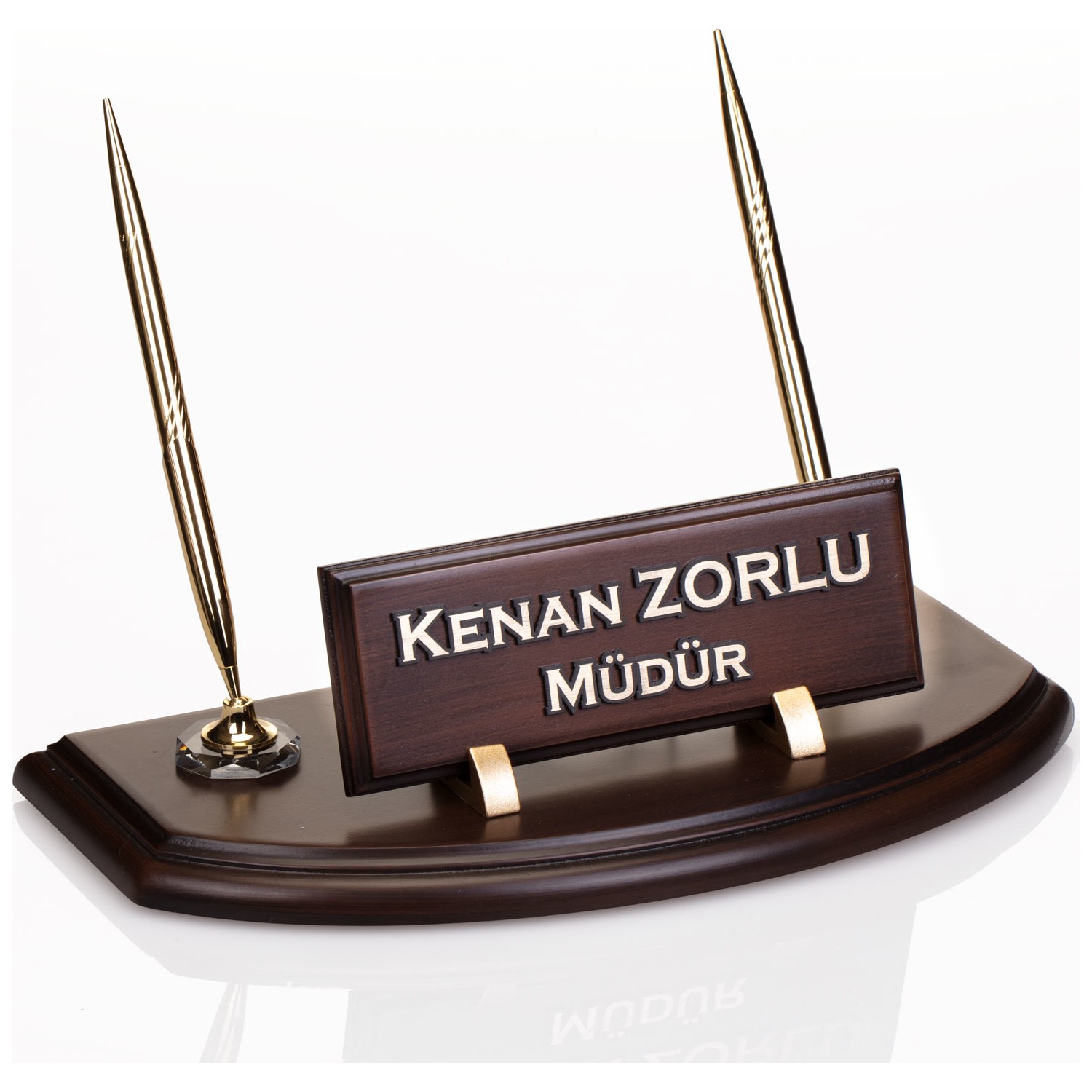 İsimlik Sepeti Kişiye Özel Çift Kalemli Ahşap Masa İsimliği Fiyatı