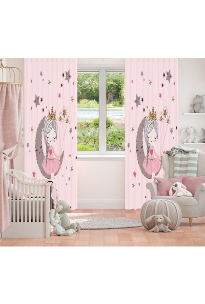 Bebişim Halı Prenses Kız Çocuk Odası Fon Perde