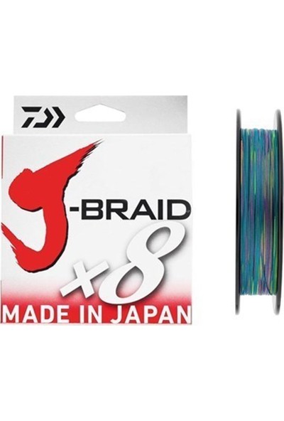 Daiwa J-Braid 8 Kat 300MT Multicolor Renkli Ip Misina # 0,16 mm Daiwa J-Braid 8 Kat 300MT Multicolor Renkli Ip Misina # 0,16 mm