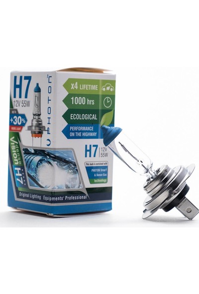 Photon H7 12 V 55 W Eco 30 Fazla Işık 1 Adet PH5507 E Photon H7 12 V 55 W Eco 30 Fazla Işık 1 Adet PH5507 E