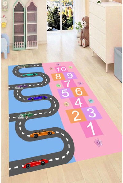 Modanoiva Kaymaz Dot Taban Yıkanabilir Antibakteriyel Dijital Baskı Yol Ve Sek Sek Tasarımlı Çocuk Halısı 80 x 50 Modanoiva Kaymaz Dot Taban Yıkanabilir Antibakteriyel Dijital Baskı Yol Ve Sek Sek Tasarımlı Çocuk Halısı 80 x 50