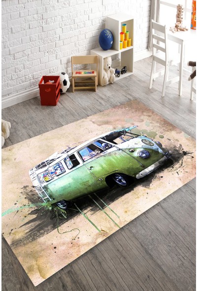 Modanoiva Kaymaz Dot Taban Yıkanabilir Antibakteriyel Dijital Baskı Retro Otobüs Çocuk Halısı 80 x 50 Modanoiva Kaymaz Dot Taban Yıkanabilir Antibakteriyel Dijital Baskı Retro Otobüs Çocuk Halısı 80 x 50