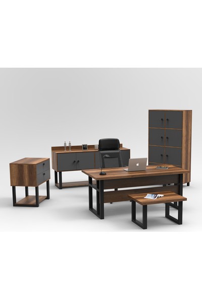 Yurudesign Marken Abcdf Ofis Büro Masa Takımı Barok-Antrasit