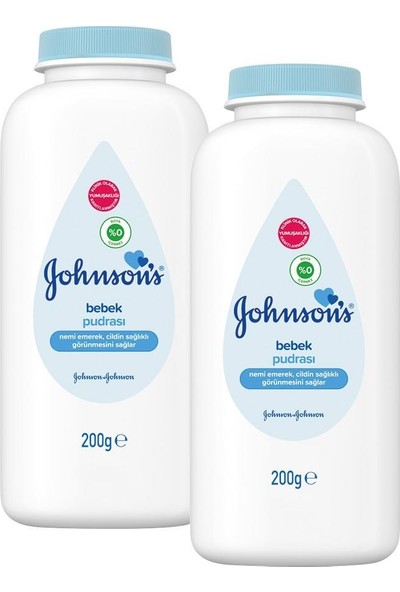 Johnsons Baby Pudra 200 gr 2'li