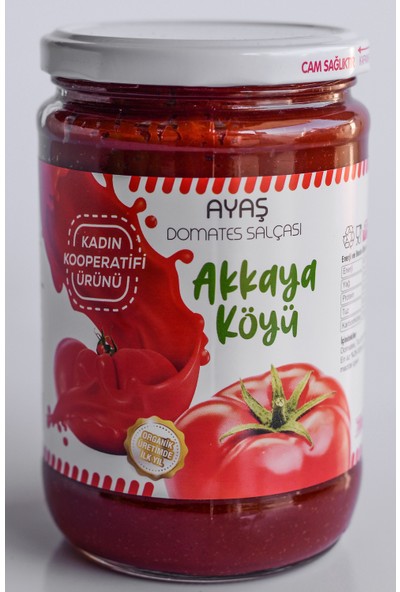 Ayaş Akkaya Köyü Ayaş Akkaya Kooperatifi Organik 1. Yıl Domates Salçası 700 gr