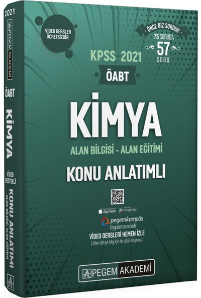 Pegem Akademi KPSS 2021 ÖABT Kimya Video Destekli Konu Anlatımlı Pegem Akademi KPSS 2021 ÖABT Kimya Video Destekli Konu Anlatımlı