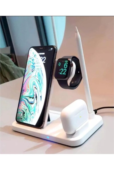 Marstec 4in1 Kablosuz Şarj Cihazı Beyaz