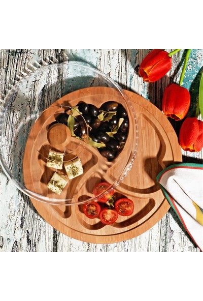 Kosova Ksv Bambu Sunum Kahvaltı Tabağı - Kapaklı Kalp Kahvaltılık 30 Cm. Kosova Ksv Bambu Sunum Kahvaltı Tabağı - Kapaklı Kalp Kahvaltılık 30 Cm.