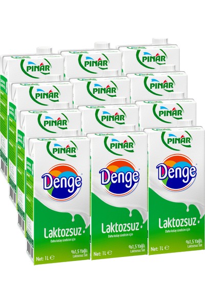 Pınar Denge Laktozsuz Süt 1 Lt x 12'li Paket