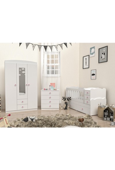 Alyans Damla Bebek Odası, Büyüyen 5 Çekmeceli Beşik Alyans Damla Bebek Odası, Büyüyen 5 Çekmeceli Beşik