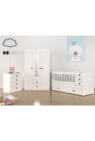 Alyans Damla Bebek Odası, Büyüyen 5 Çekmeceli Beşik Alyans Damla Bebek Odası, Büyüyen 5 Çekmeceli Beşik