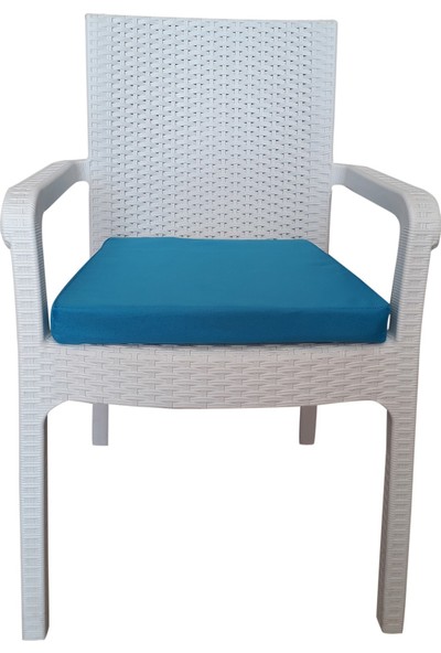 Mirzade Rattan Koltuk Minderi Su Geçirmez Kumaş 5 cm Gri Sünger-Turkuaz