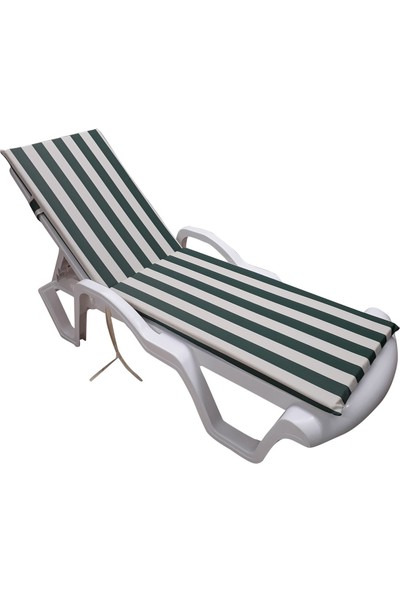 Mirzade Şezlong Minderi Lüks Su Geçirmez Kumaş Fermuarlı-Yeşil Krem