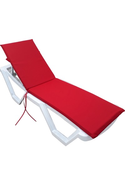 Mirzade Şezlong Minderi Lüks Su Geçirmez Kumaş Fermuarlı-Kırmızı