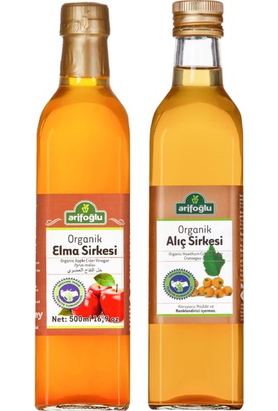 Arifoğlu Organik Elma Sirkesi 500 ml + Alıç Sirkesi 500 ml 2 Li Set Arifoğlu Organik Elma Sirkesi 500 ml + Alıç Sirkesi 500 ml 2 Li Set