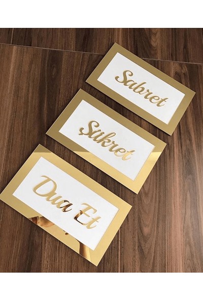 CT Laser Sabret-Şükret-Dua Et Üçlü Duvar Tablosu CT Laser Sabret-Şükret-Dua Et Üçlü Duvar Tablosu