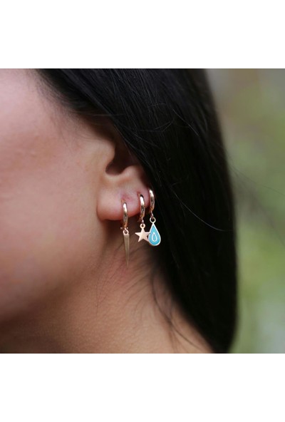 By Golden House Üçlü Sallantılı Kombin Küpe By Golden House Üçlü Sallantılı Kombin Küpe