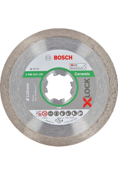 Bosch - X-Lock - Standard Seri Seramik Için Elmas Kesme Diski 110 mm Bosch - X-Lock - Standard Seri Seramik Için Elmas Kesme Diski 110 mm