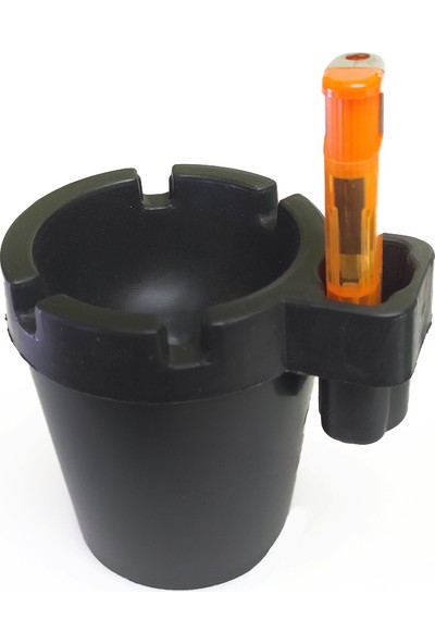 Etraders Siyah Kokusuz Küllük Dumansız Sigara Küllüğü + Çakmak Bölmeli