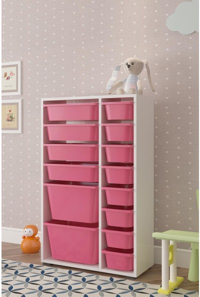 Pratico Çok Amaçlı Oyuncak Dolabı Pembe 2D4K8U Pratico Çok Amaçlı Oyuncak Dolabı Pembe 2D4K8U