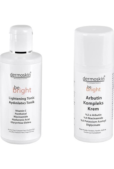 Dermoskin Be Bright Arbutin Kompleks Krem 33 ml + Dermoskin Be Bright Aydınlatıcı Tonik 200 ml
