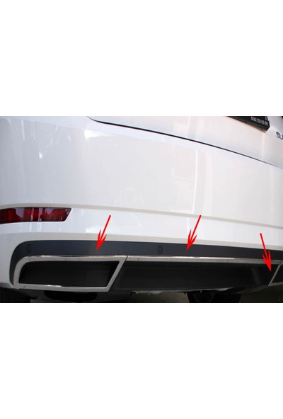 Spider Skoda Super B8 Krom Egzoz Çıkışı 3 Parça 2015 ve Sonrası