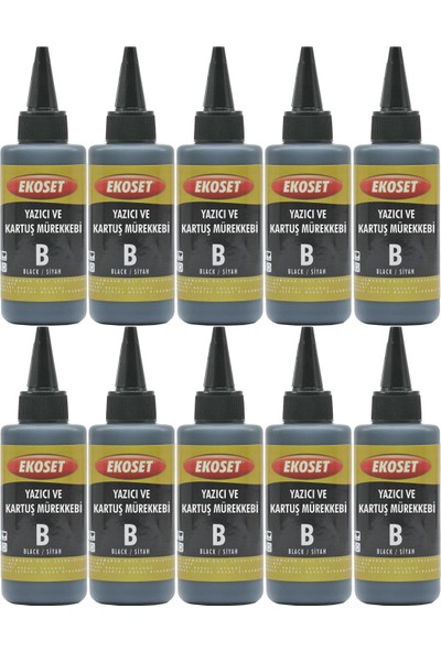 Ekoset Epson M2170 M2140 M3140 M3170 M3180 Uyumlu Siyah Mürekkep 100 ml 10'lu Set Ekoset Epson M2170 M2140 M3140 M3170 M3180 Uyumlu Siyah Mürekkep 100 ml 10'lu Set