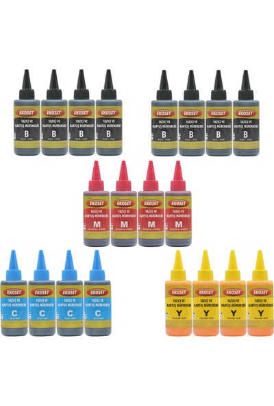 Ekoset Brother Dcp T300 T310 T500W T510W Uyumlu Renkli Mürekkep 100 ml 20'li Set Ekoset Brother Dcp T300 T310 T500W T510W Uyumlu Renkli Mürekkep 100 ml 20'li Set