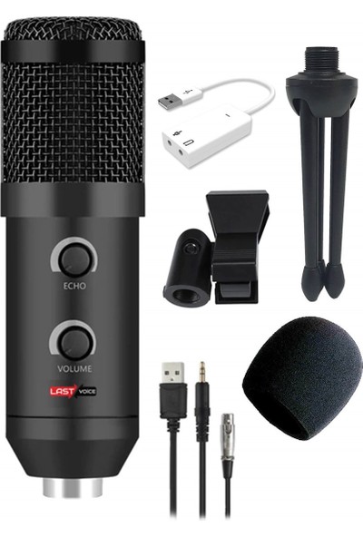 Lastvoice BM300 Usb Tak Çalıştır Condenser Mikrofon + Masa Stand