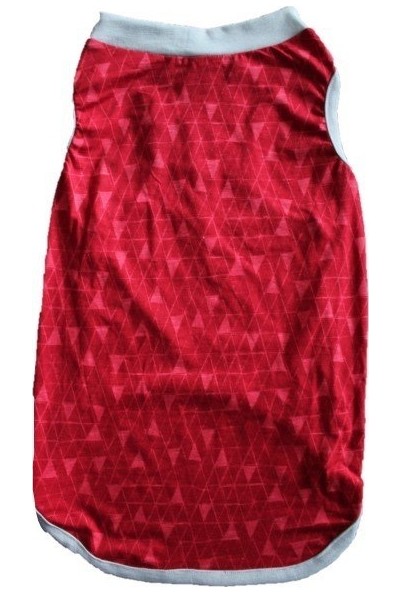 Pawstar Kırmızı Geometrik Kedi - Köpek Tişörtü