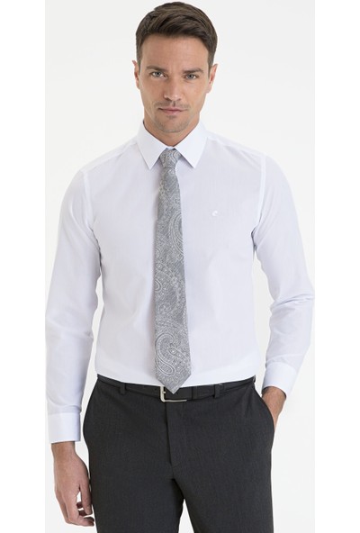 Pierre Cardin Beyaz Slim Fit Basic Gömlek 50233539-VR013 Pierre Cardin Beyaz Slim Fit Basic Gömlek 50233539-VR013