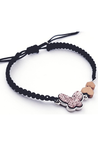 Funny Takı Bakır Rengi Hematit Kalpli Pırıltılı Rose Tonlarında Kelebek Bileklik Funny Takı Bakır Rengi Hematit Kalpli Pırıltılı Rose Tonlarında Kelebek Bileklik