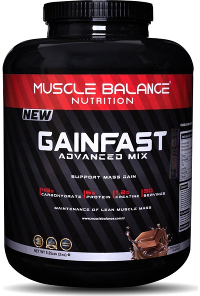 Muscle Balance Nutrition Gainfast Advanced 3 kg Çikolata Muscle Balance Nutrition Gainfast Advanced 3 kg Çikolata