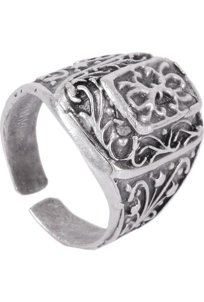 Labalaba Erkek Antik Gümüş Kaplama Örgü Dokulu Ayarlanabilir Sır Kapısı Yüzük Labalaba Erkek Antik Gümüş Kaplama Örgü Dokulu Ayarlanabilir Sır Kapısı Yüzük