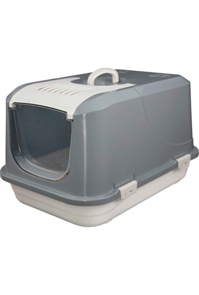 Amazon Pet Kapalı Kedi Tuvaleti L Gri